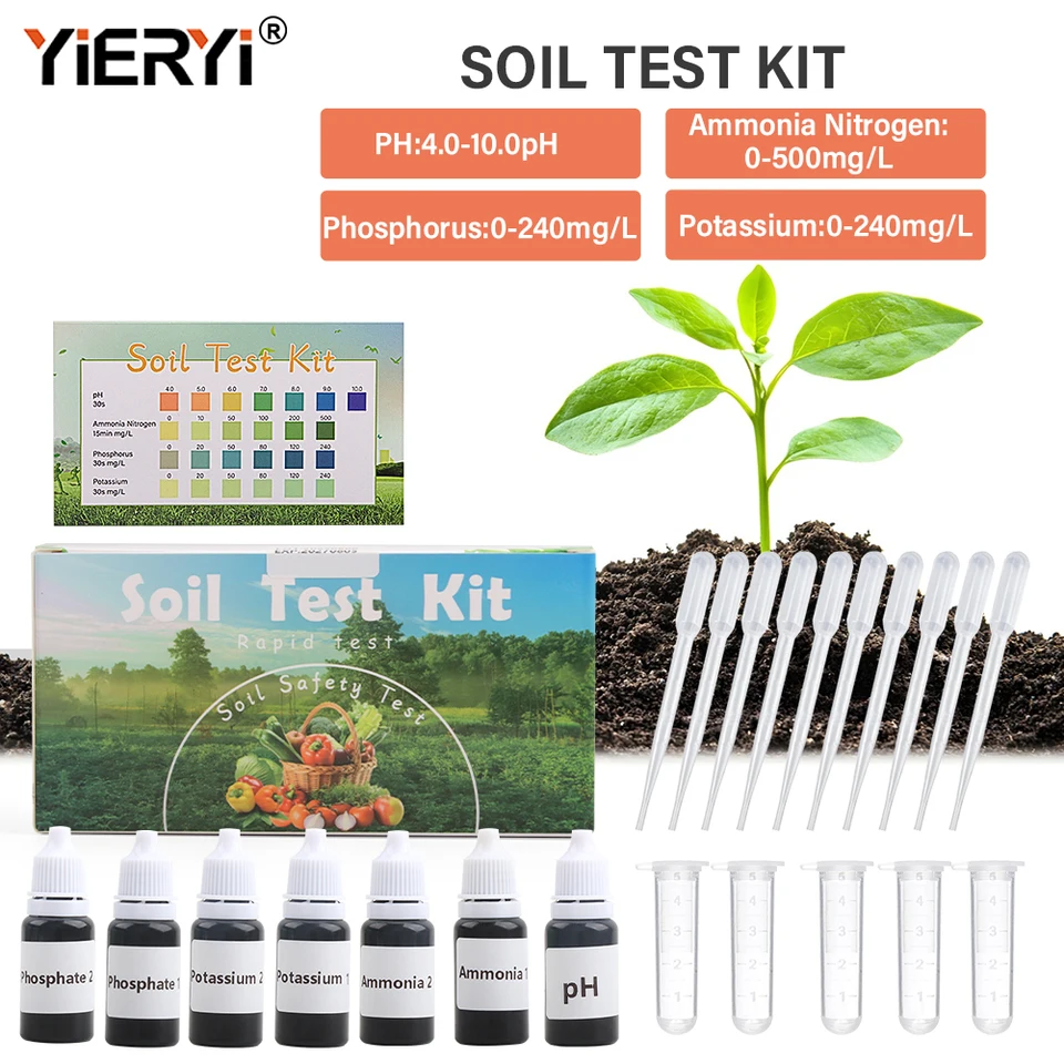 Soil Testing Kit For Gardening Pawfly 4-in-1 Soil Test Kit - PH, N, P ...