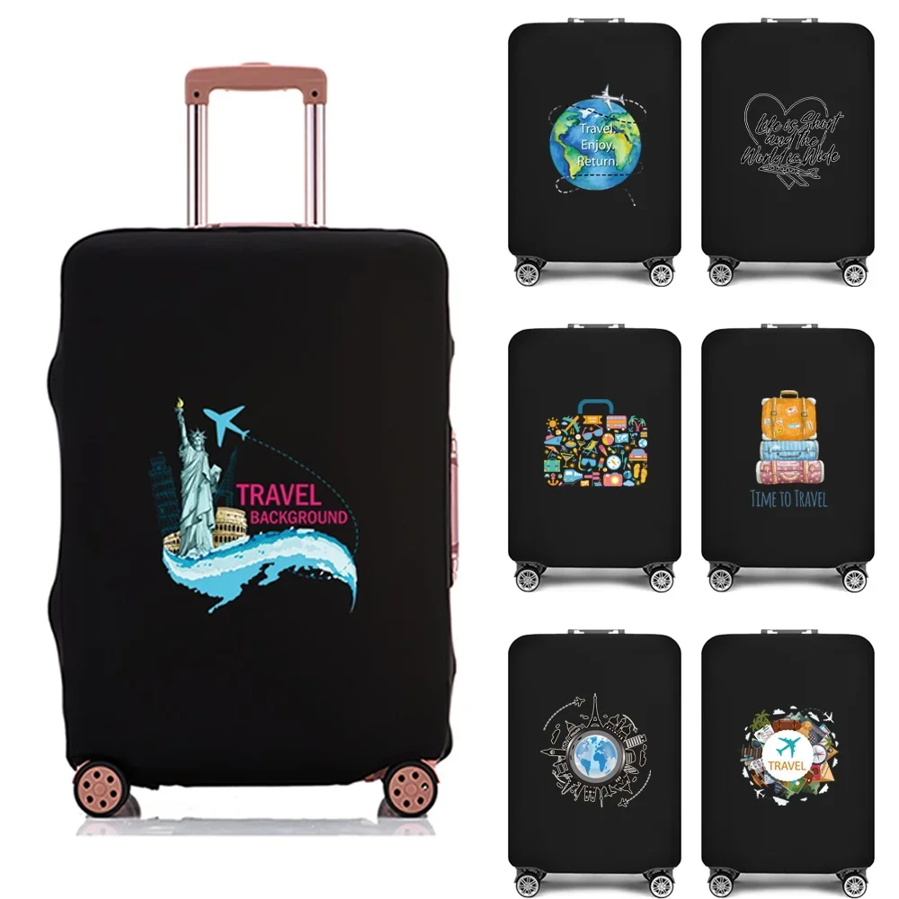 Portable Luggage Protective Cover Travel Pattern Travel Suitcase Cover ...