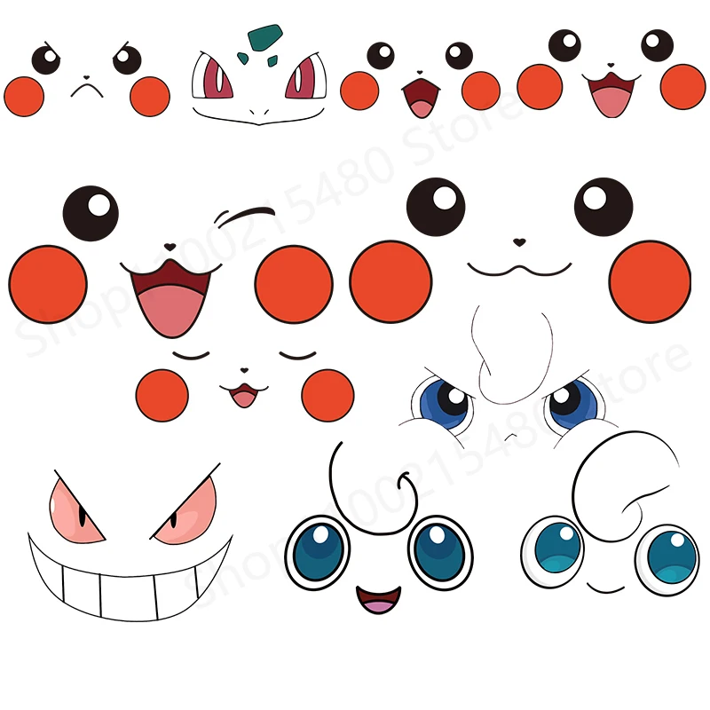Parches de Ojos de Pikachu de juego de Pokémon para ropa, pegatinas ...