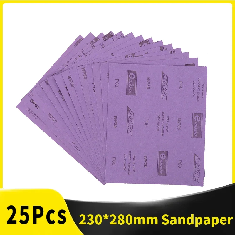 25Pcs 9 x 11 Inch Wet Dry Sandpaper,800 to 2500 Grit Abrasive Sanding ...