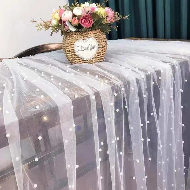 INS-Wedding-Birthday-Tablecloth-Tulle-Pearl-Table-Cloth-Extra-Large ...