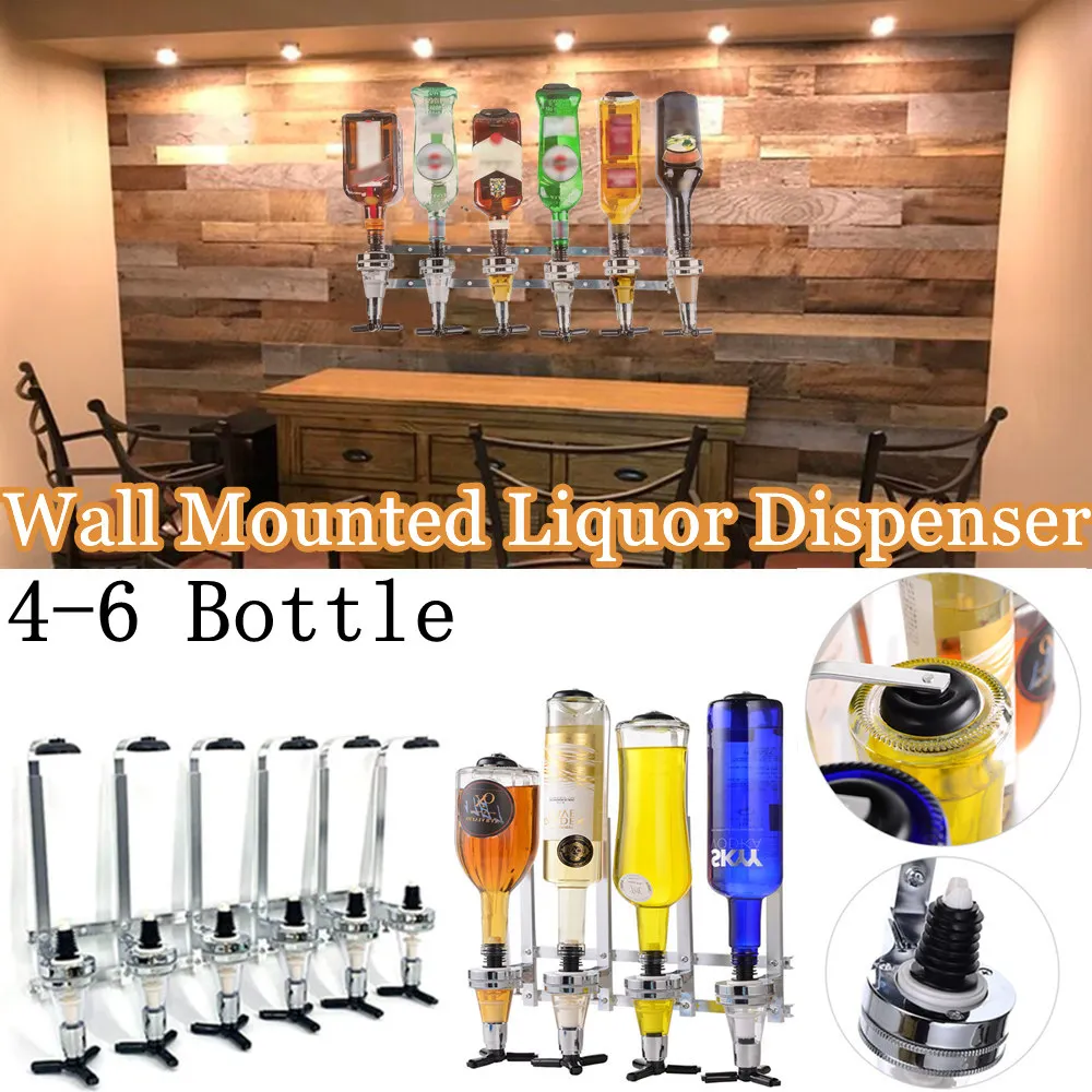 Wall-Mounted-4-5-6-Bottle-Liquor-Dispenser-Bar-Butler-Bracket-for ...