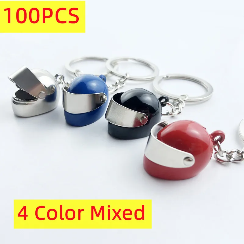 100-pcs-New-3d-Creative-Simulation-Motorcycle-Helmet-keychains-Mini ...