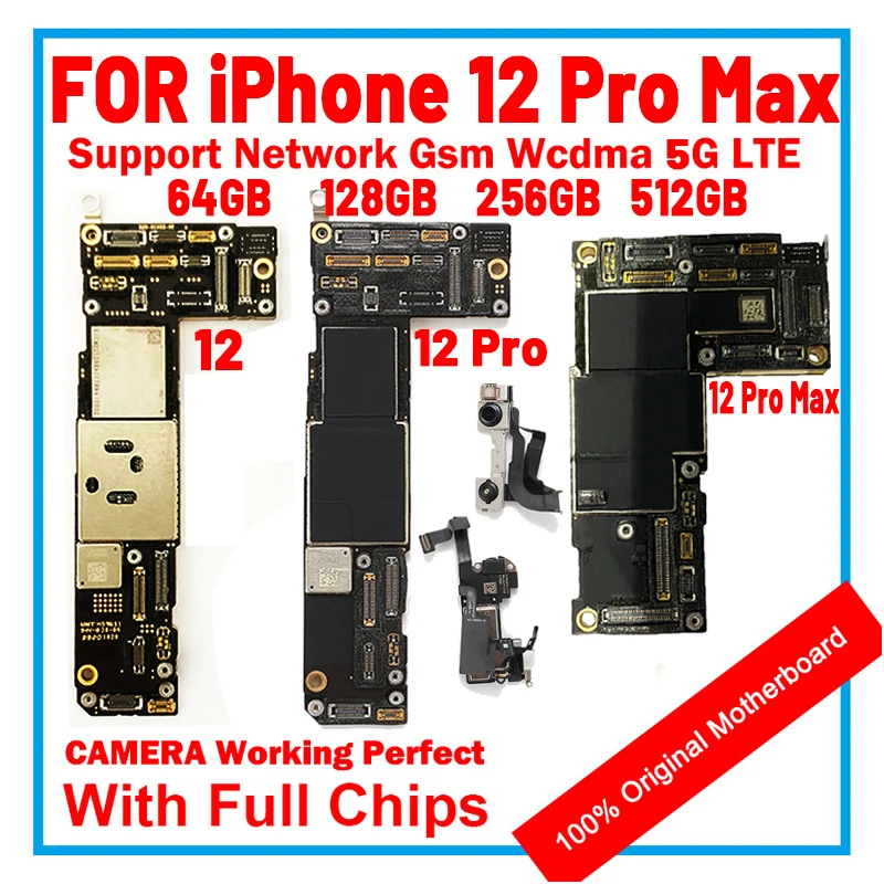 Para Iphone 12/12Pro/12Pro Max Placa Mãe Com Face ID Desbloqueado Logic Board Clean iCloud ...