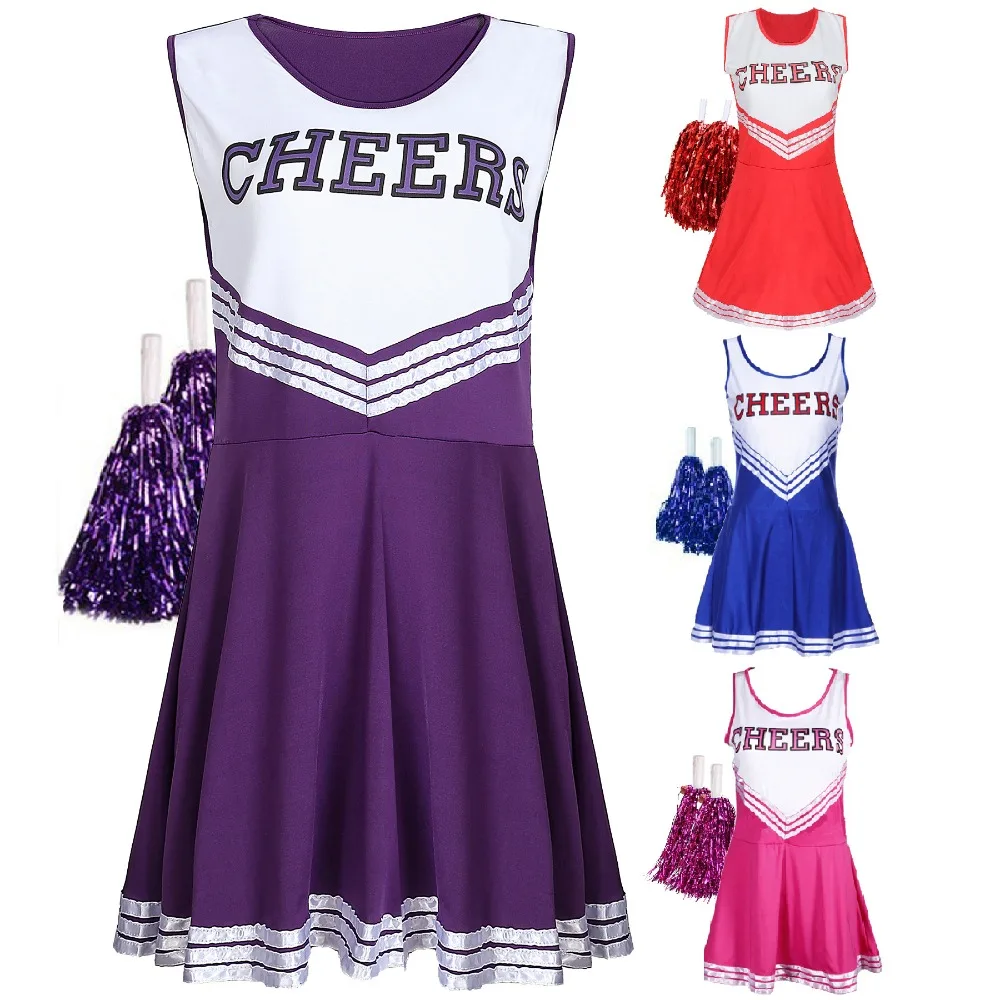 Cheerleading-Dance-Costume-For-Women-Sleeveless-V-Neckline-Letters ...