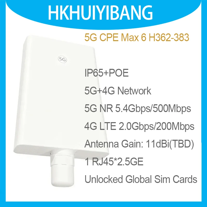 ZOWEE 5G CPE Max 6 H362-383 High-Gain 11Dbi 5G+4G Antennas 5G SA+NSA 4G ...
