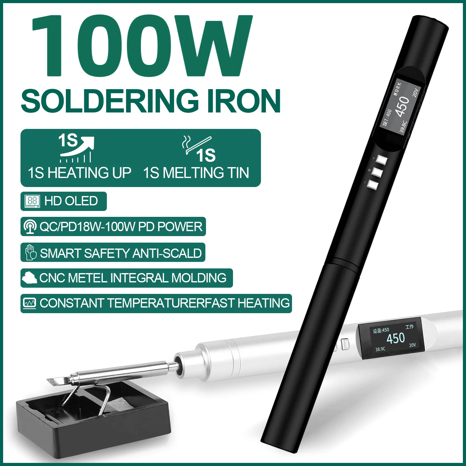 스마트 휴대용 납땜 인두 스테이션, 오픈 소스, Feizer PTS200 V2 ESP32 PD3.0, T12 TS101 ...