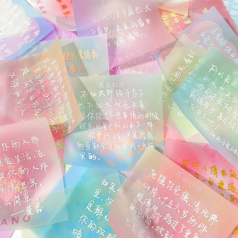 50sheet/pc Butter Paper Sticky Note Notepad Translucent Memo Pad ...