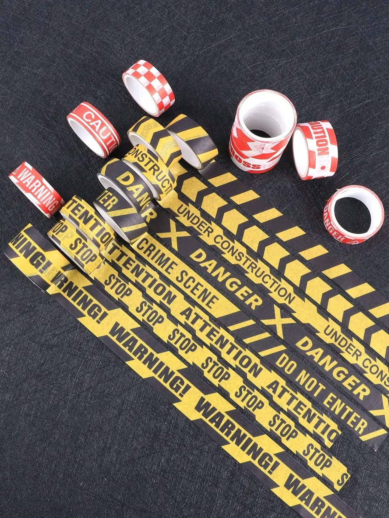 16 rolls, warning washi tape, creative fashion tear material decoration ...