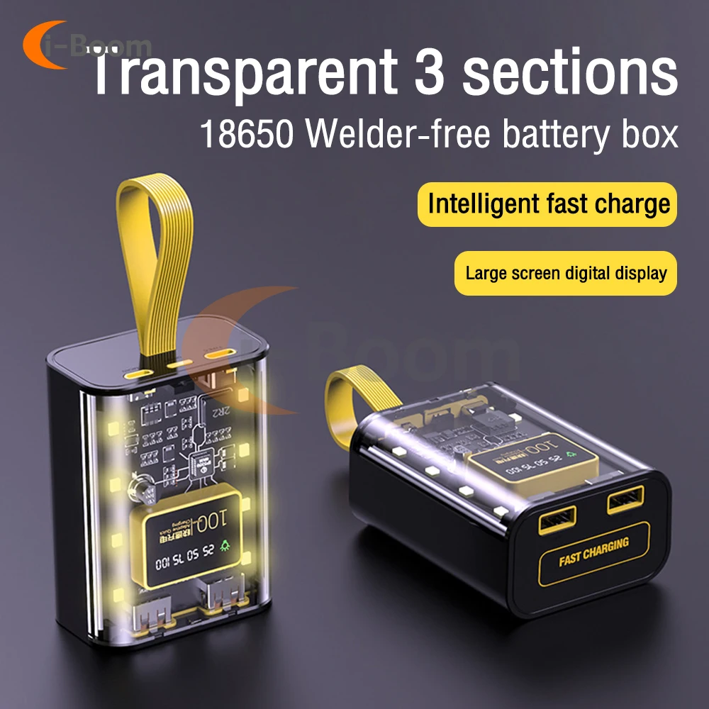 Battery-Box-3PCS-10W-18650-Battery-DIY-Mobile-Power-No-Soldering ...