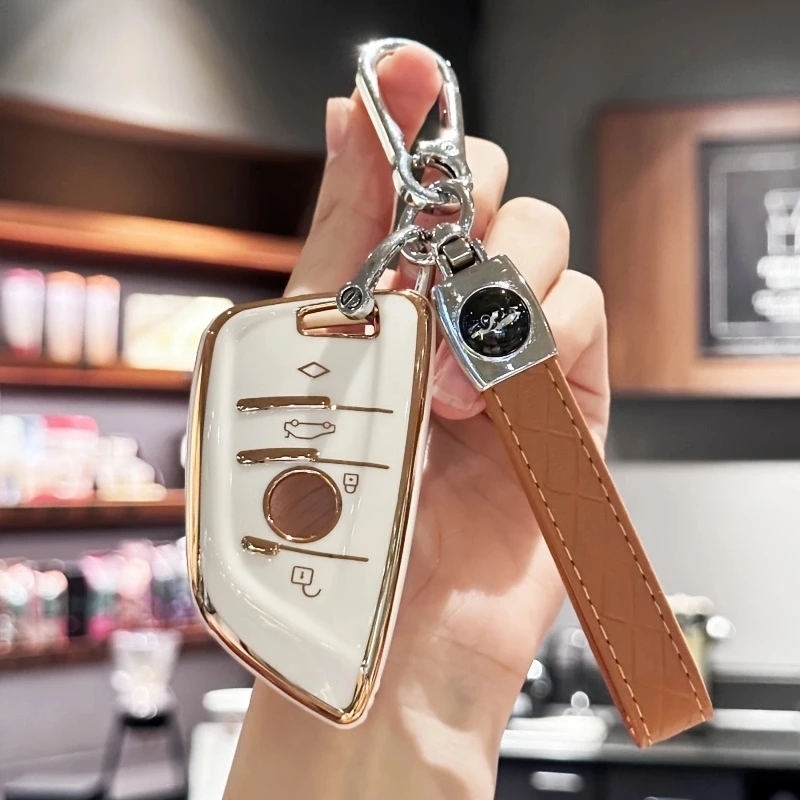 Premium Key Fob Case Cover with Keychain for BMW X1 X2 X3 X4 X5 F15 X6 ...