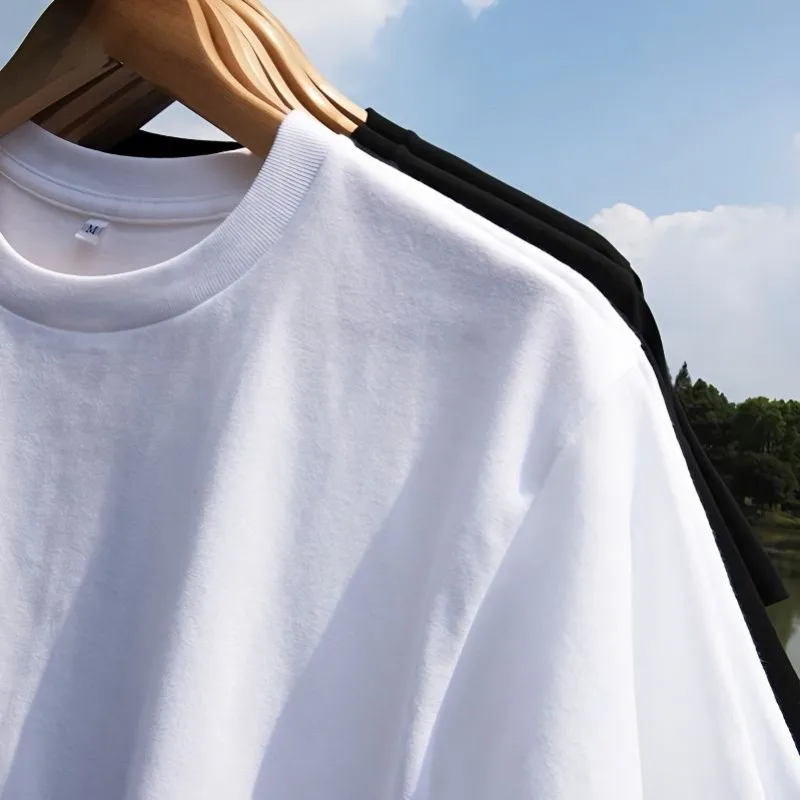 Pure-Cotton-Pure-White-T-shirt-for-Men-and-Women-Loose-Fitting-Pure ...