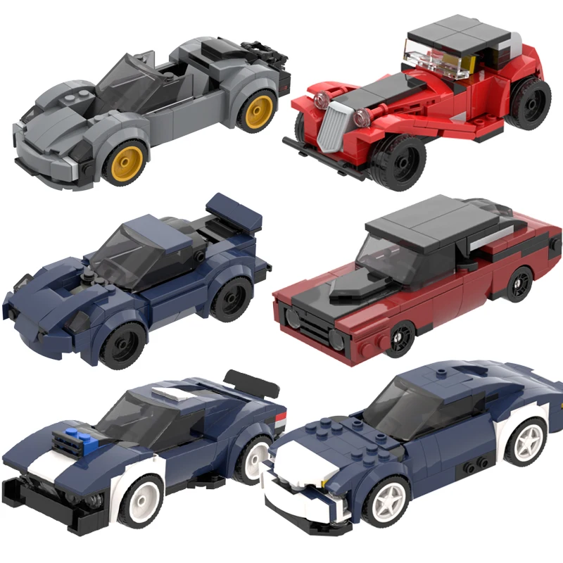 MOC-Building-Block-Car-Model-Kit-Racing-Convertible-Classic-Design ...