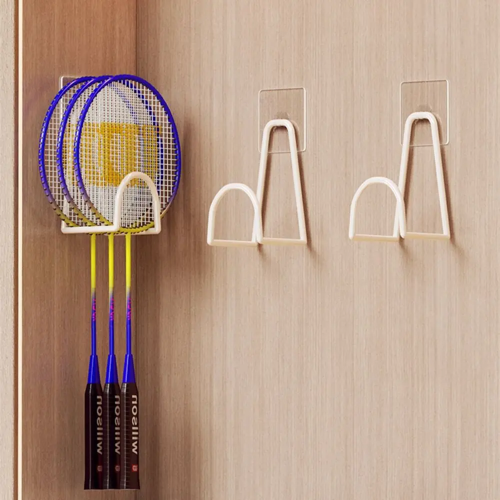 Wall-Mounted Badminton Racket Rack Adhesive Punch Free Tennis Racket ...