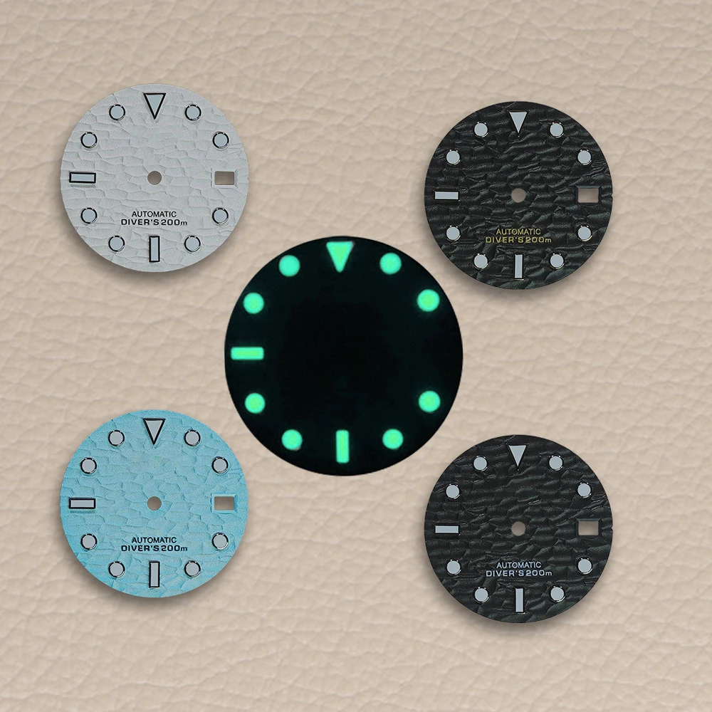 28-5mm-S-Logo-NH35-Modified-Dial-C3-Green-Luminous-Water-Ripple-Texture ...