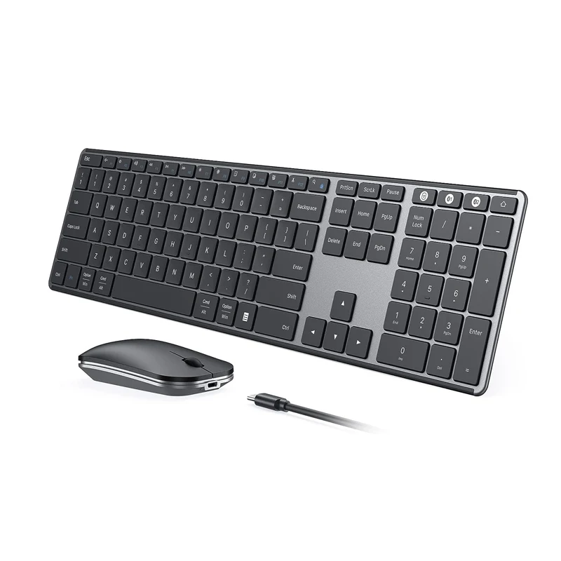 Seenda Wireless Bluetooth Keyboard and Mouse Combo Multi-Device Rechargeable Slim Keyboards and ...