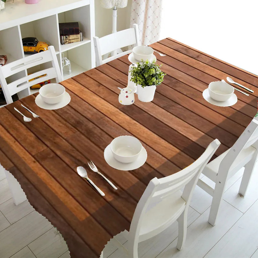 Wooden-Texture-Printing-Rectangular-Tablecloths-for-Table-Party ...