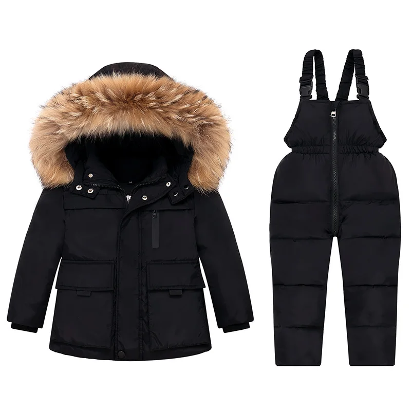 Boy-Baby-Overalls-Winter-Down-Jacket-jumpsuit-Warm-Kids-Parka-Hooded ...