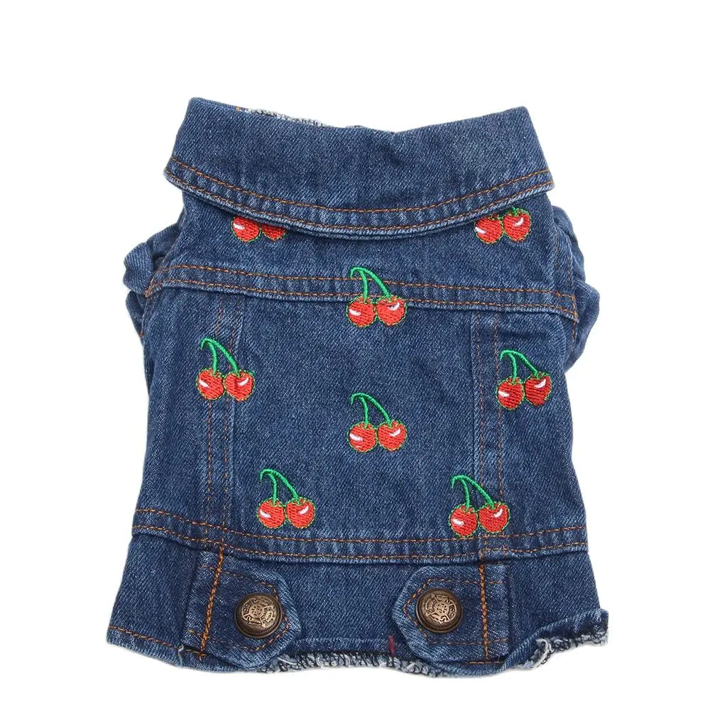 Dogs-and-Cats-Jean-Jacket-Vest-Cherries-Design-Pet-Puppy-Denim-Coat ...