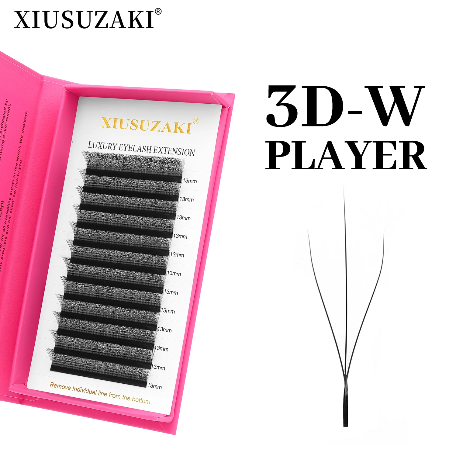XIUSUZAKI New 3DW Shaped Eyelash Extensions Matte Black Natural 3 ...