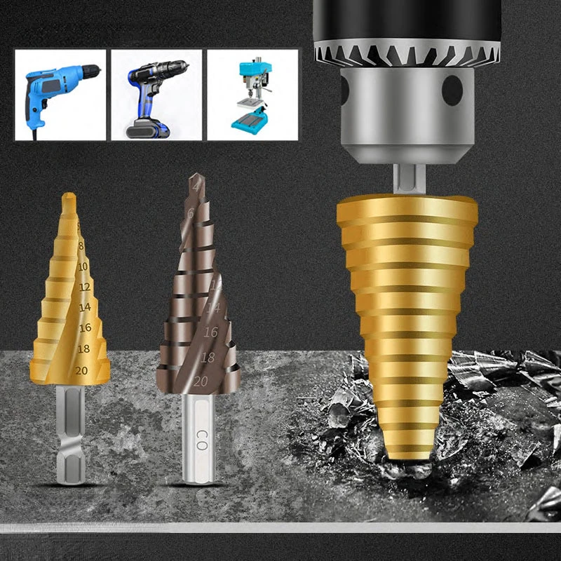 New Hss Straight Groove Step Drill Bit Stainless Steel Metal Hole ...