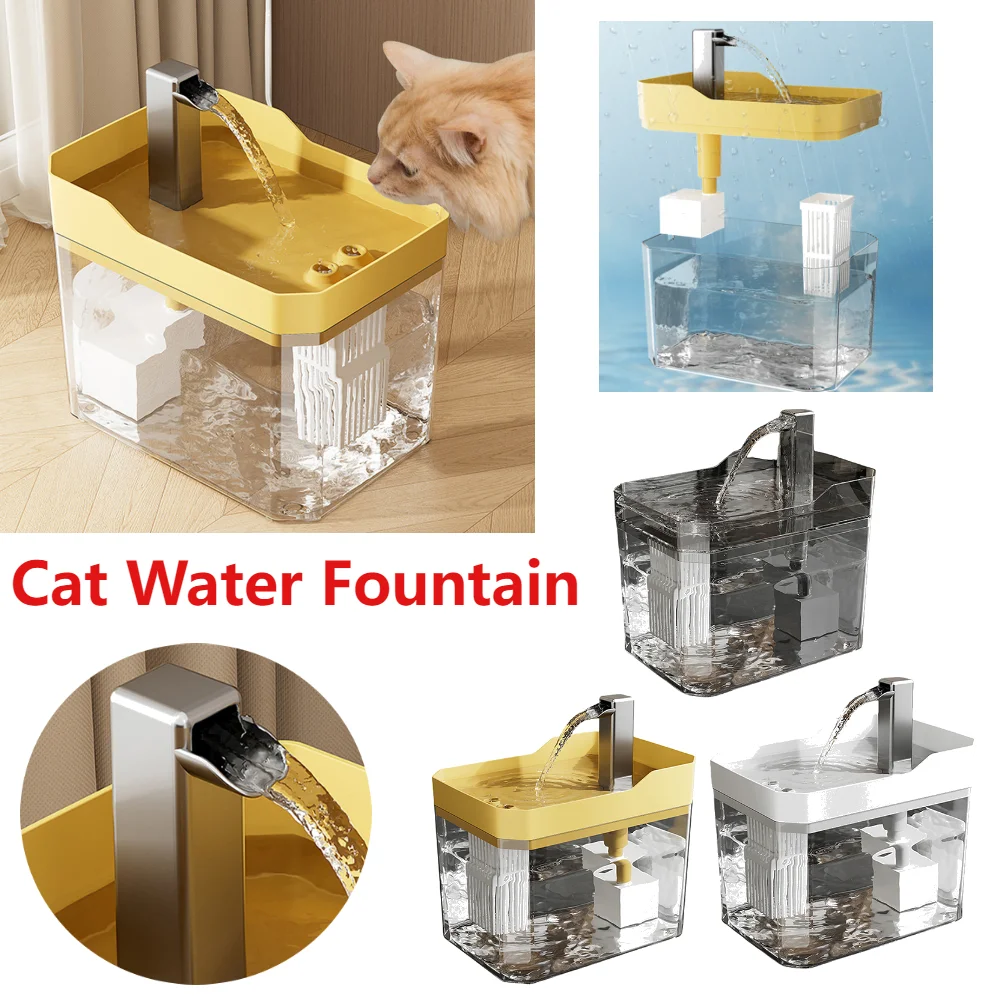 Cat Water Fountain with Quiet Pump Dog Water Filter Dispenser USB Anti ...