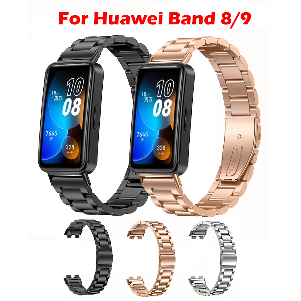 Stainless-Steel-Bracelet-For-Huawei-Band-9-Watchband-Metal-Wristband ...