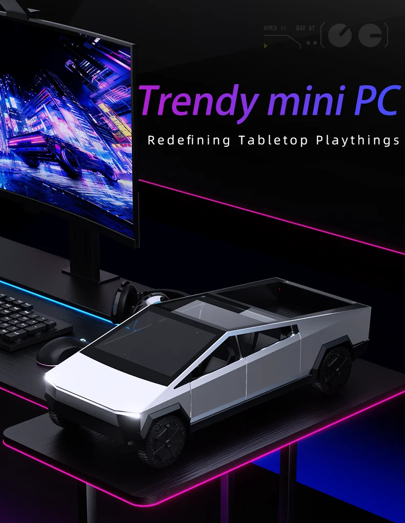 Buy Cybertruck Mini PC, AMD Ryzen 7 8845HS, RAM 16GB, SSD 1TB, Radeon ...