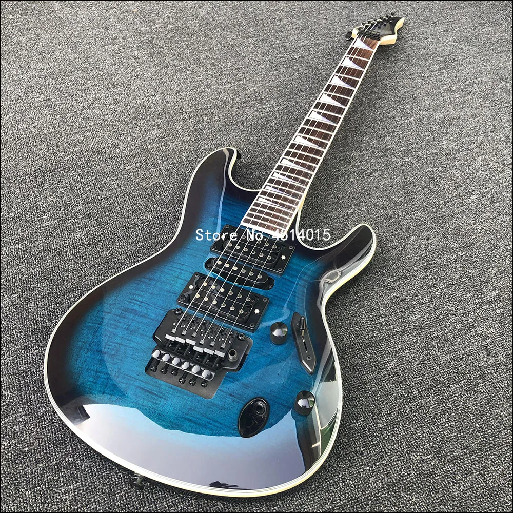 High-Quality-0316-Blue-burst-Electric-Guitar-Mahogany-Body-Flamed-Maple ...