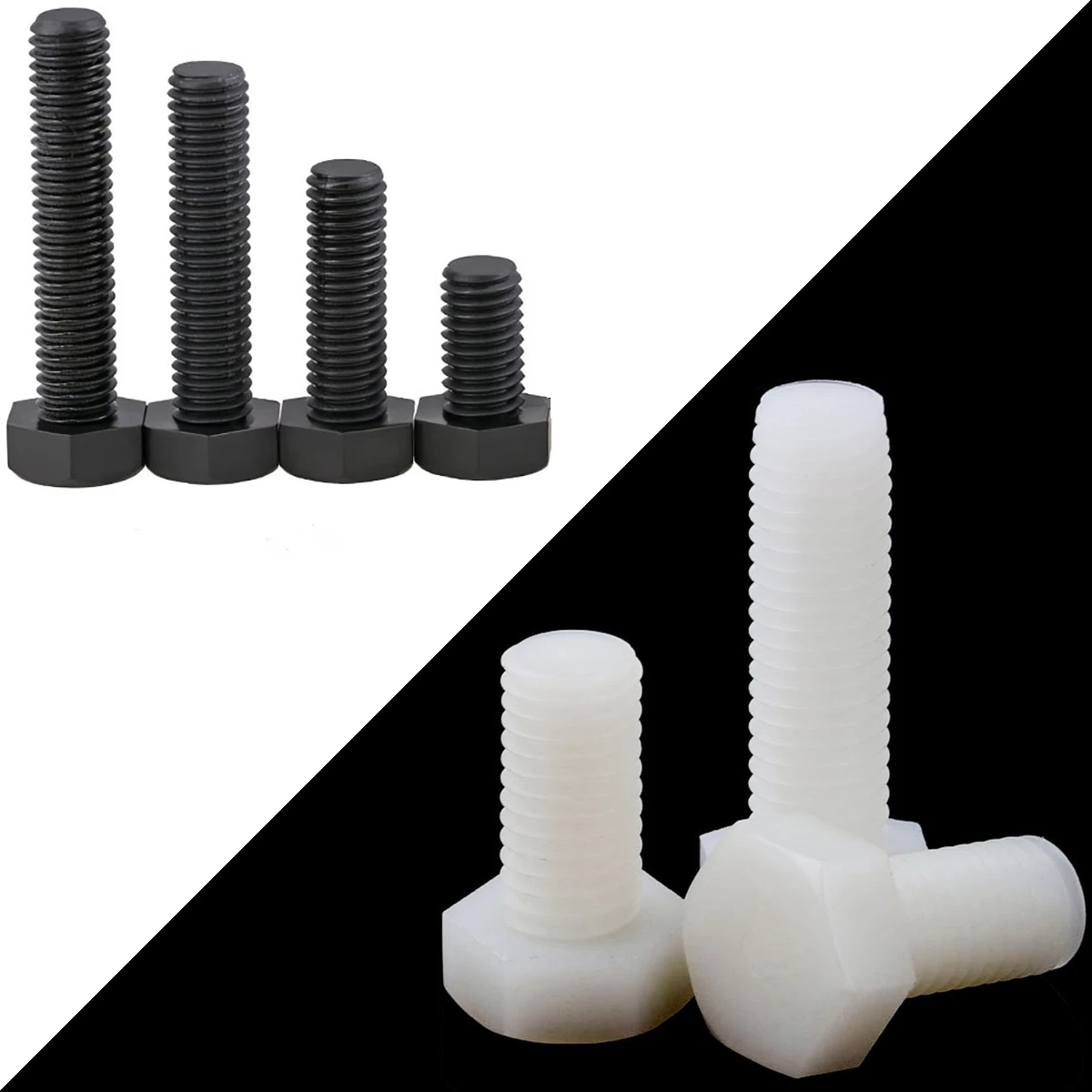 M5 Black Nylon Hexagonal Screw | Plastic Hex Screw Nylon Bolts - M3 M4 ...
