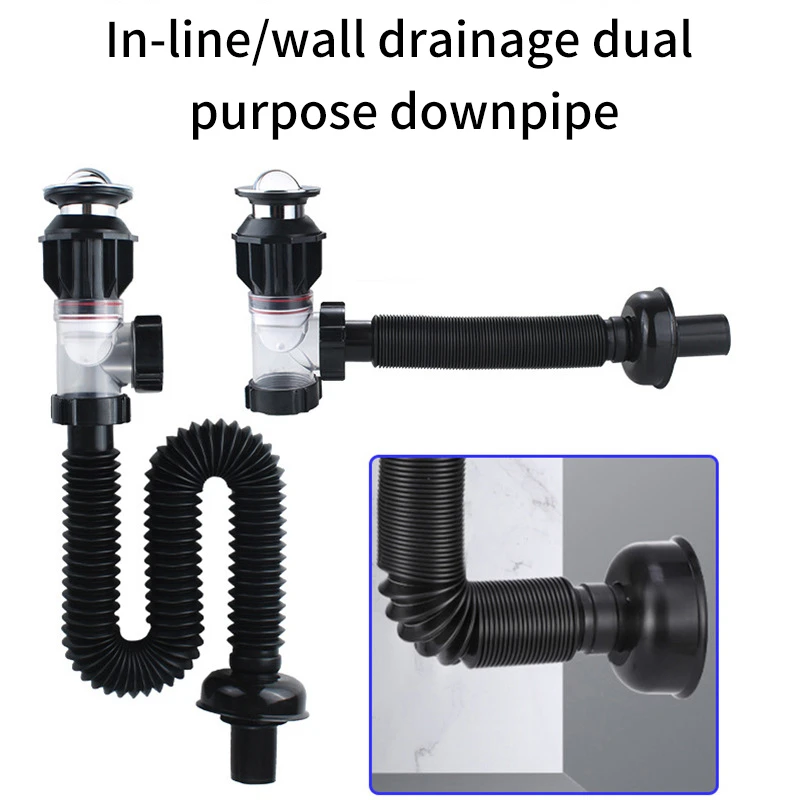 Universal Sink Drain Pipe Set Retrátil Desodorante Esgoto Drenagem ...