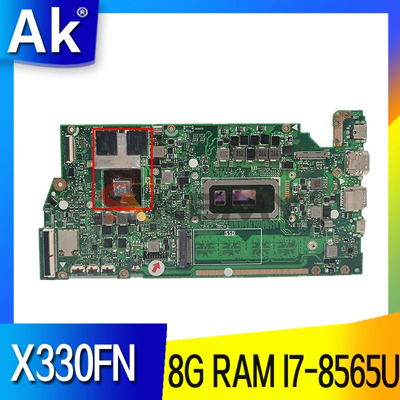 Akemy X330FN Motherboard For Asus VivoBook S13 X330F X330FN S330FN S330F Laptop Mainboard W/ 8G ...