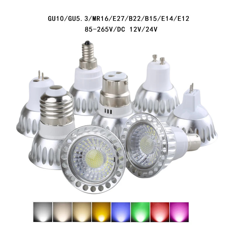 E27-E14-MR16-GU10-B22-Dimmable-10W-E12-L-mpada-LED-Spotlight-Bulb-110V ...
