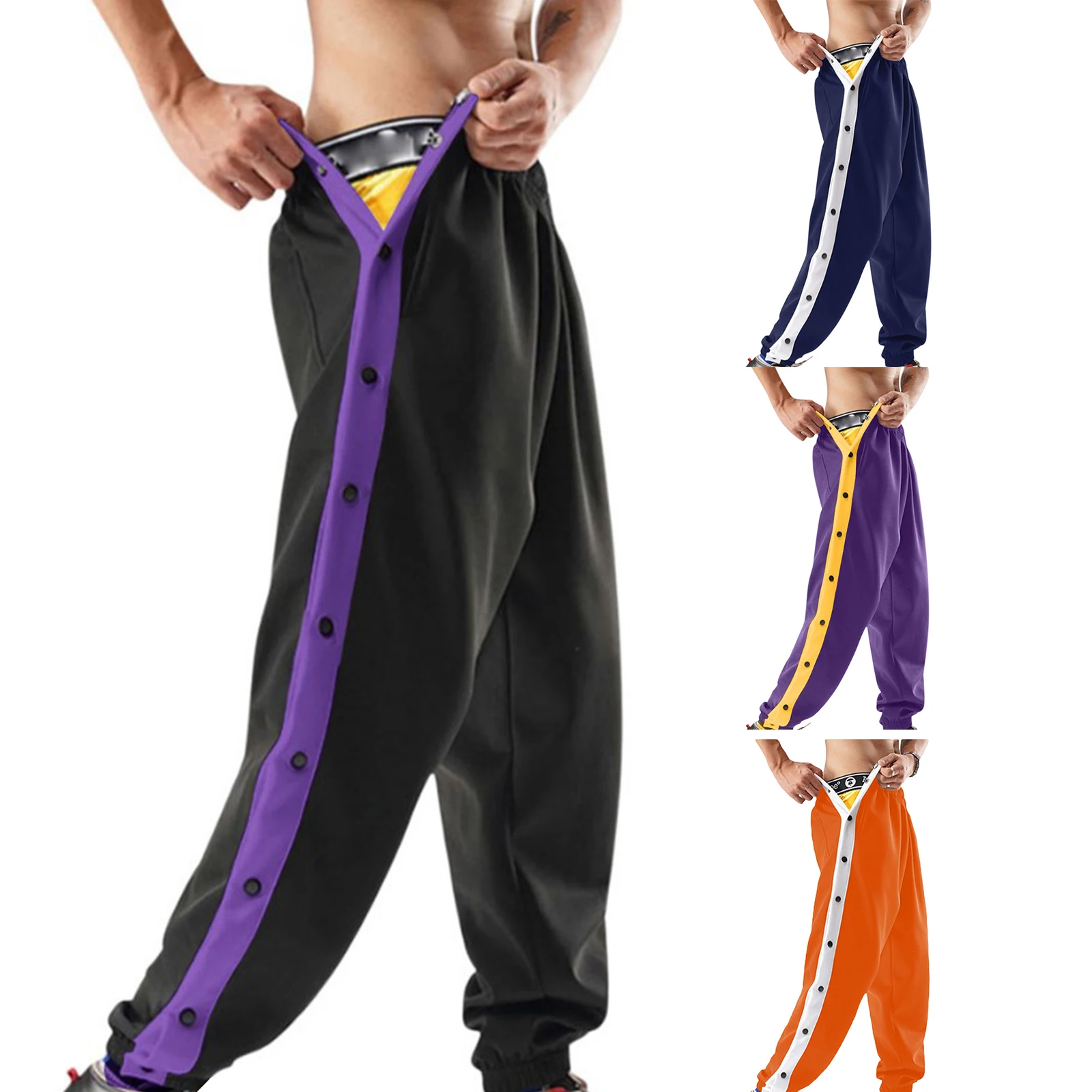 Men's Sports Trousers Joggers Casual Tear Away Pants Loose Fit ...