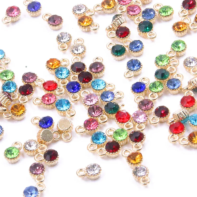 30Pcs-4-6mm-12-Color-Mini-Small-Crystal-Metal-Rhinestone-Charms-For ...