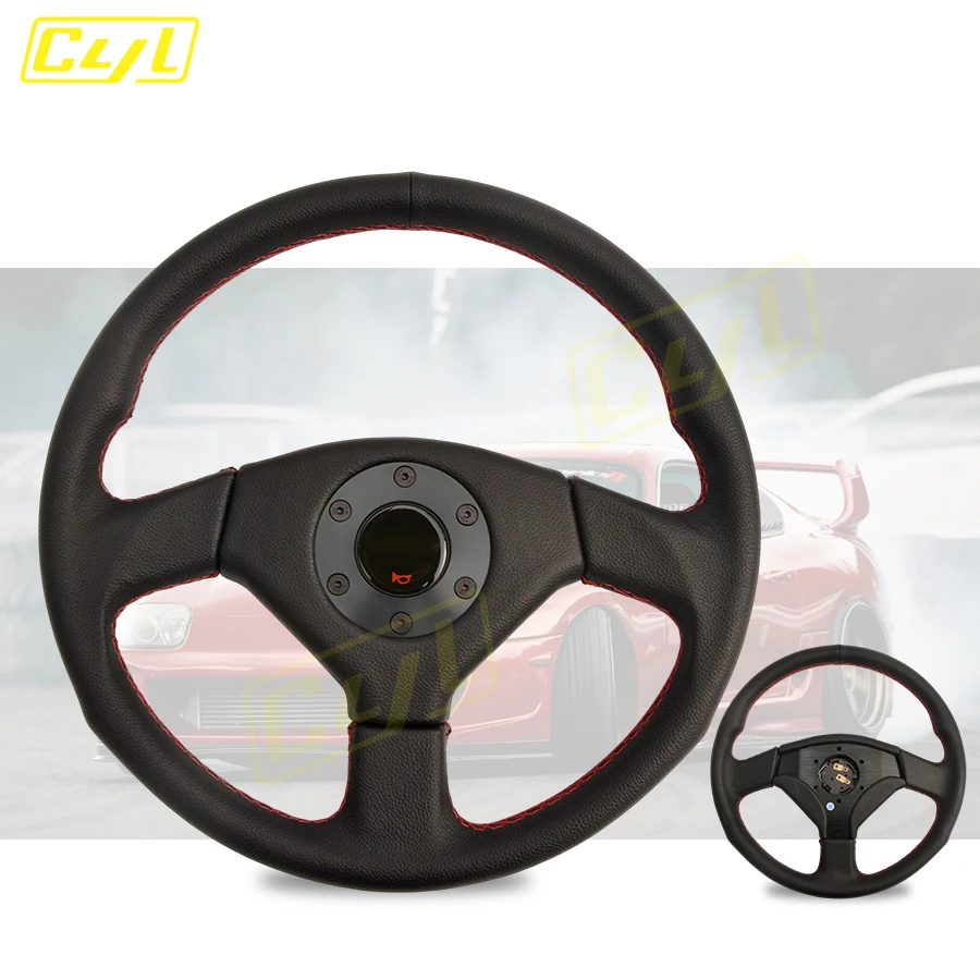 14inch-350mm-Universal-JDM-Leather-Steering-Wheel-Refit-Car-Parts ...