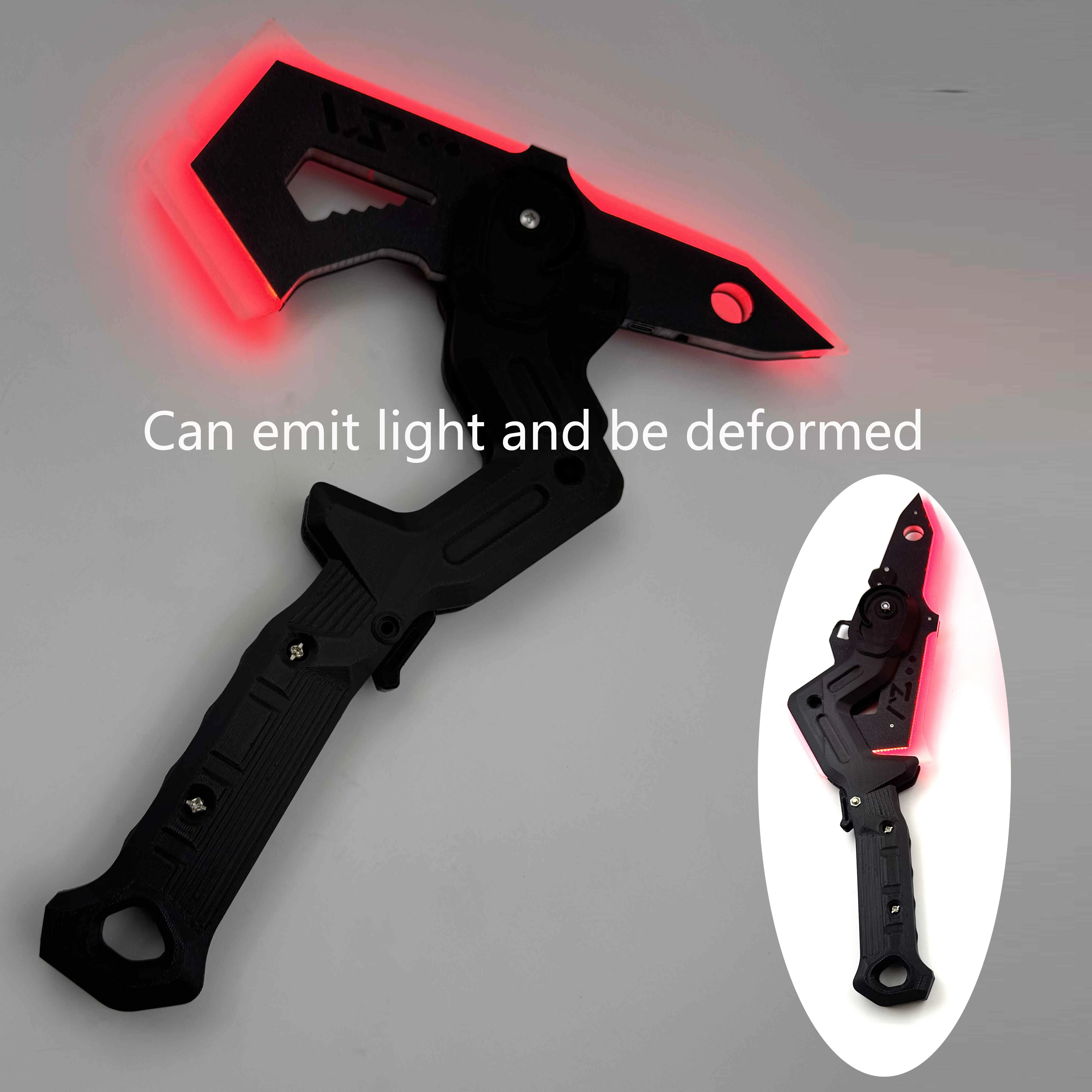 New Cyberpunk luminous deformable mechanical sword axe Halloween Game ...