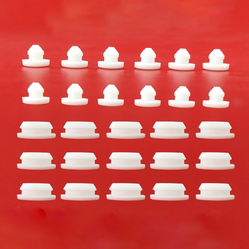 White-Silicone-Rubber-Snap-on-Hole-Plug-Blanking-End-Caps-Seal-Stopper ...
