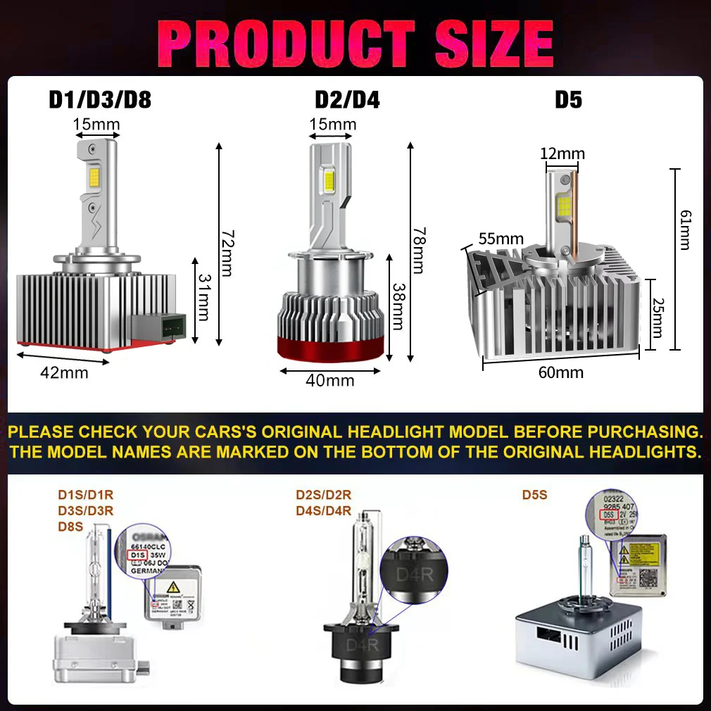 D1S D3S светодиодный фары Canbus 300 лм D4S D5S D2S D8S автомобильные лампы двухсторонние Вт D1R ...