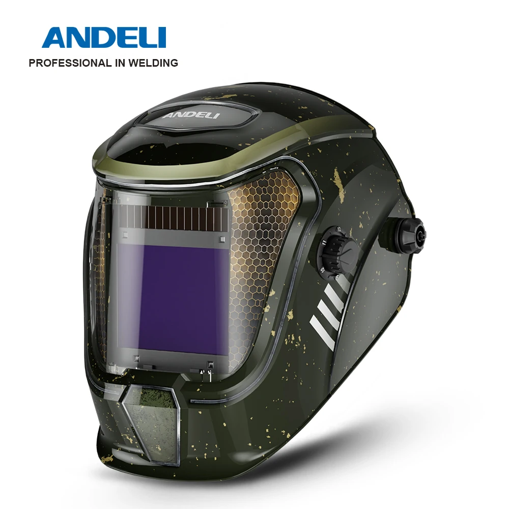 ANDELI Weld Mask Large Viewing Screen True Color Solar Power Auto ...