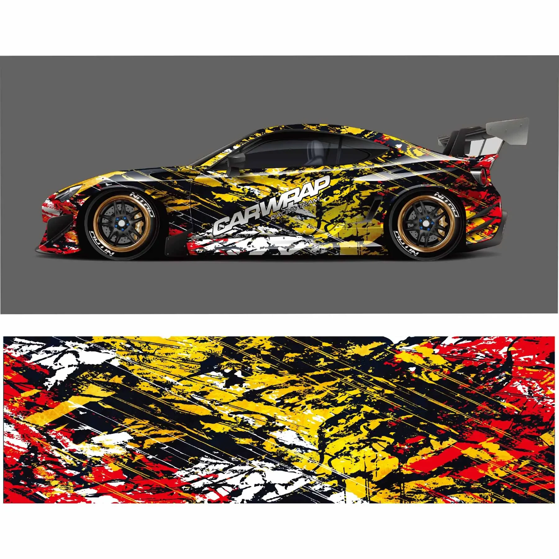 Printed-Racing-Car-Car-Full-Wrap-Sticker-Car-Decal-Decorative-Cut-Body ...