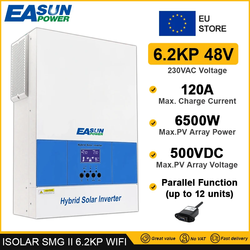 EASUN-Inversor-Solar-H-brido-48V-220V-6200W-MPPT-Off-Grid-6500W-120A-500V-Carregador ...