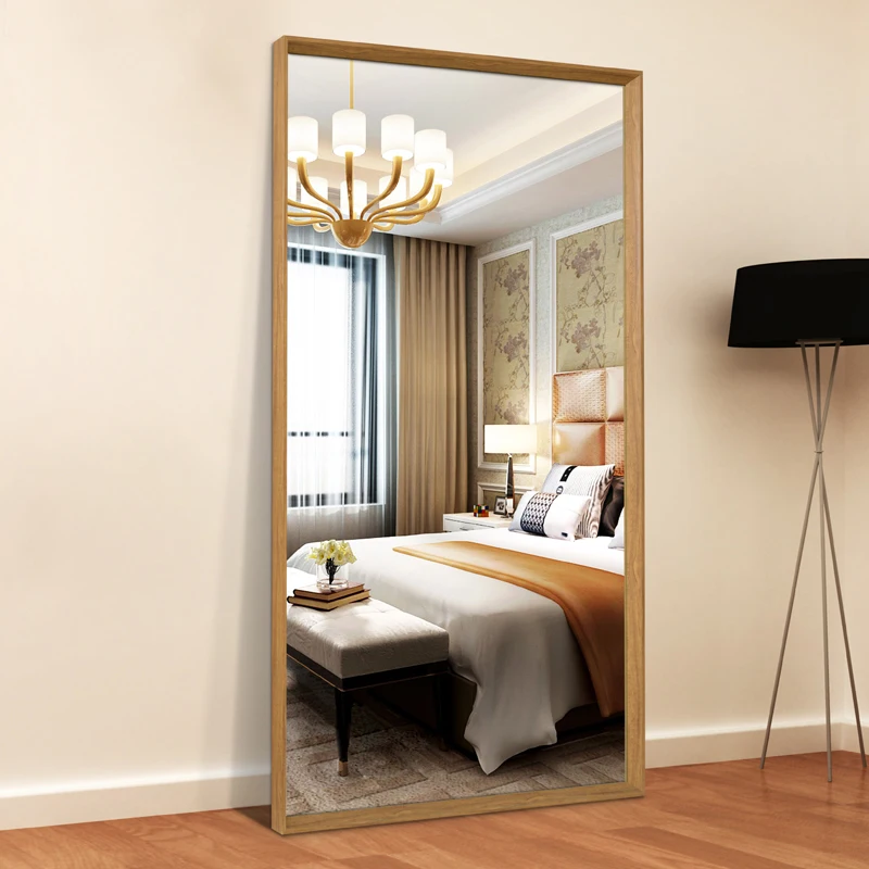 Big-Mirror-Blocks-Floor-Edge-Wood-Holder-Full-Length-Mirror-Standing ...