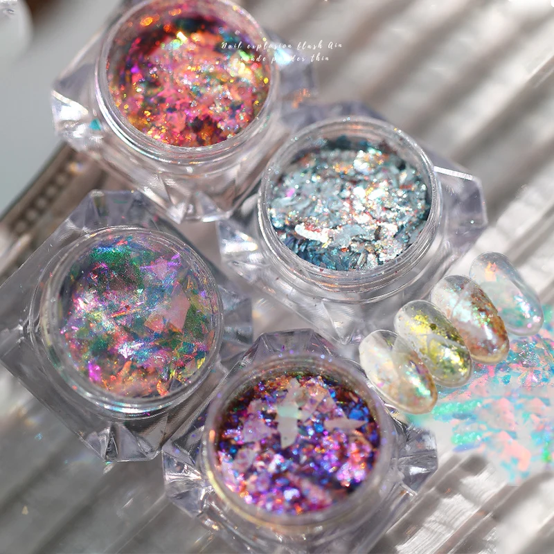 Nail-Art-Glitter-Kit-Decora-o-Estrelas-Aurora-opala-lantejoulas-strass ...