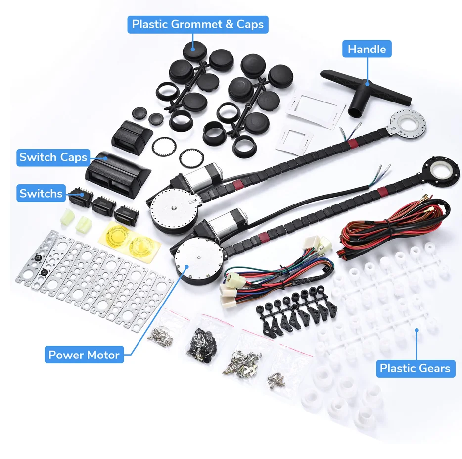 Universal-Electric-Power-Window-Kit-Lift-Regulator-Roll-Up-Conversion ...