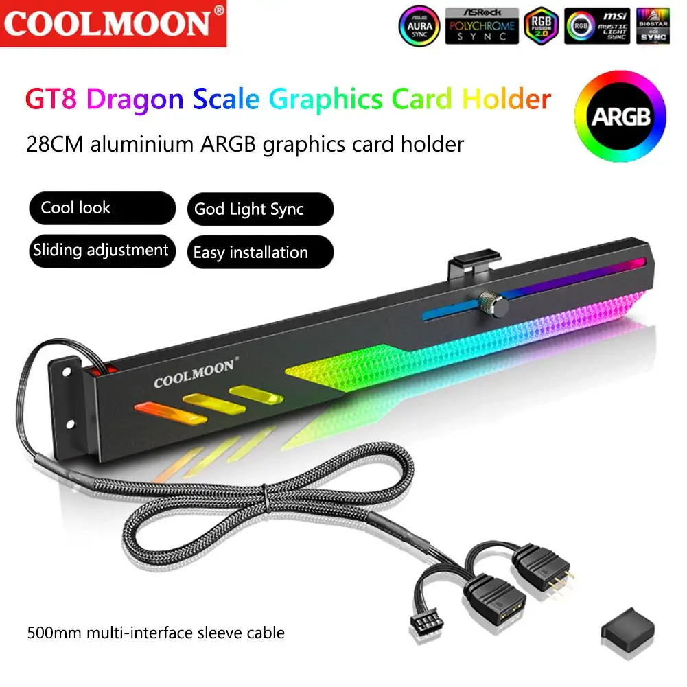 Coolmoon-Support-de-carte-graphique-GT8-5V-ARGB-ch-ssis-Horizontal ...