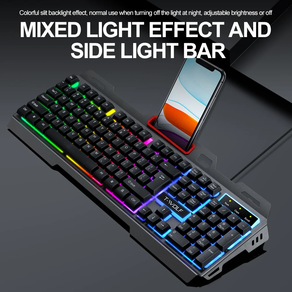 TWOLF-T16-Mechanical-feeling-keyboard-USB-wired-LED-backlight-with ...