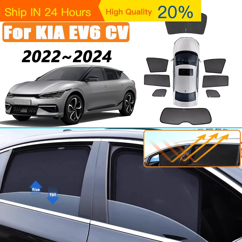 New Car Mesh Coverage Sunshades For Kia EV6 CV Accessories 2022 2023 ...