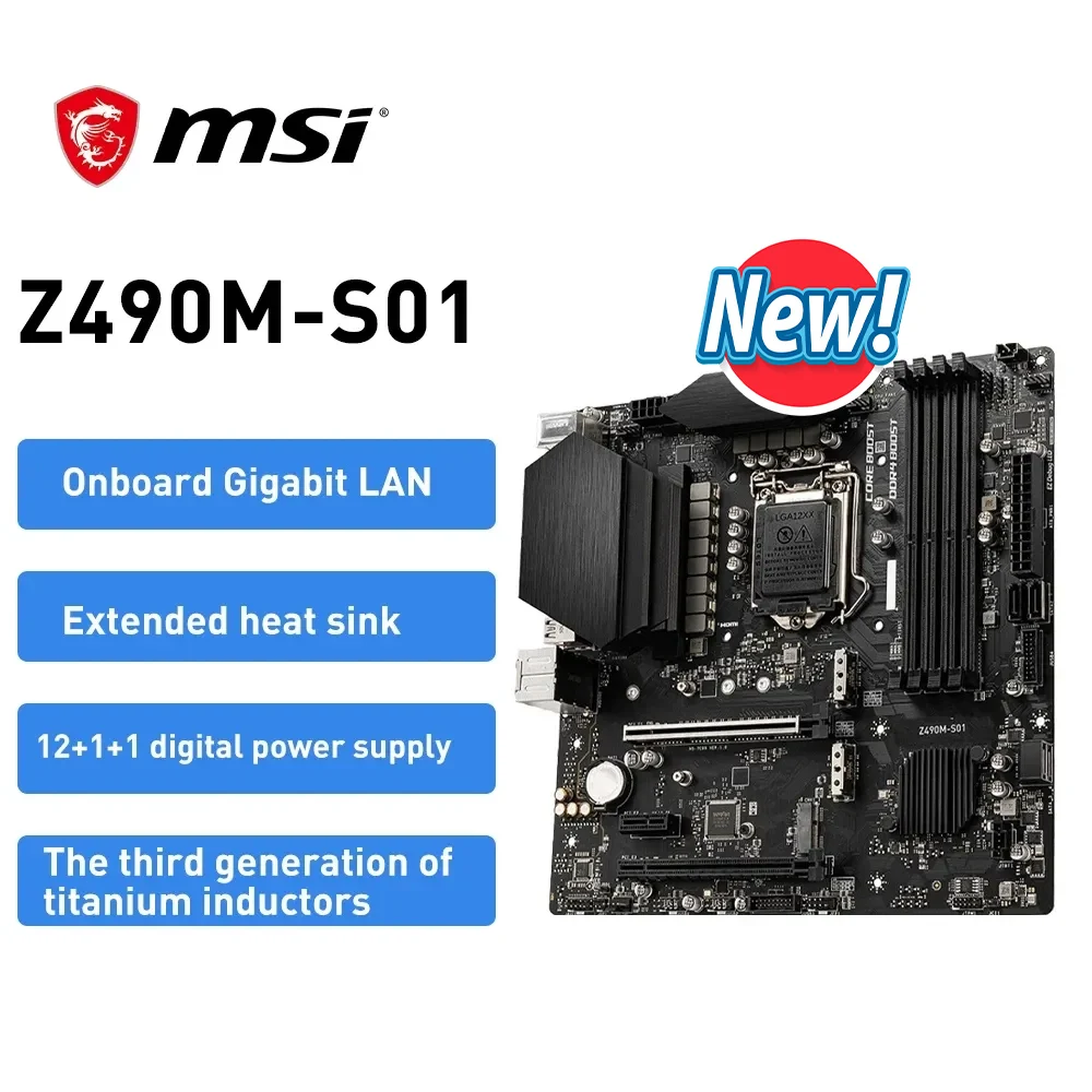 Placa-base-MSI-Z490M-S01-LGA-1200-DDR4-Intel-Z490-128GB-Intel-10400F ...