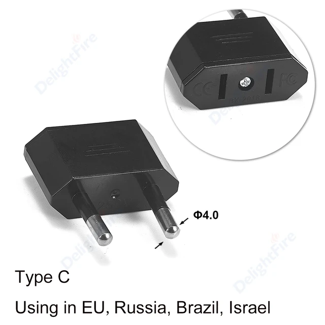 American China To EU Europe Travel Power Adapter 2 Pin CN US To EU Plug ...